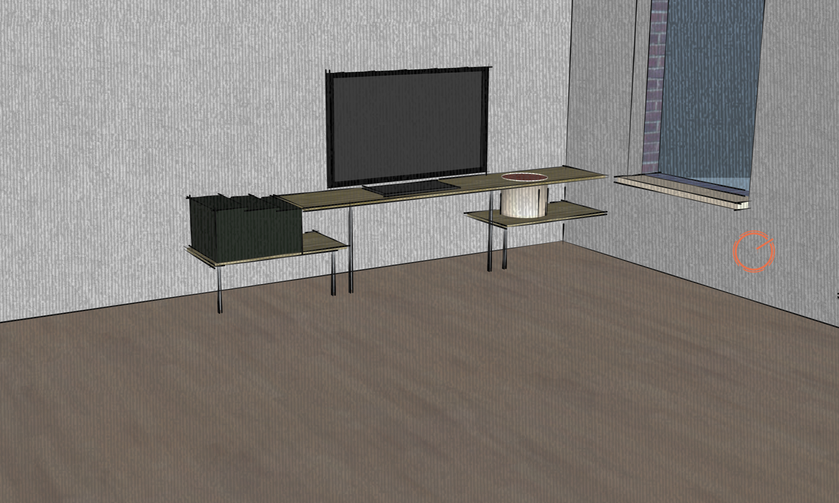 TV-meubel op maat, Meubel ontwerp met een heel slank design.