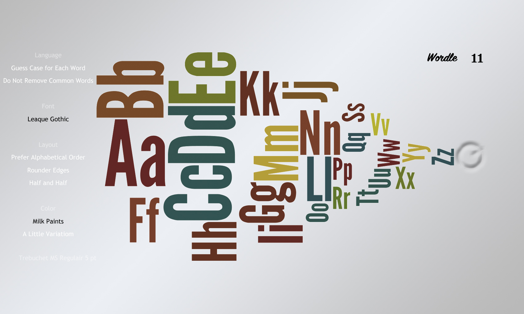 Wordle 34 Font Examples In 6 Color Styles Which One Do You Like Wordle 34 Font Examples In 6 Color Styles Which One Do You Like